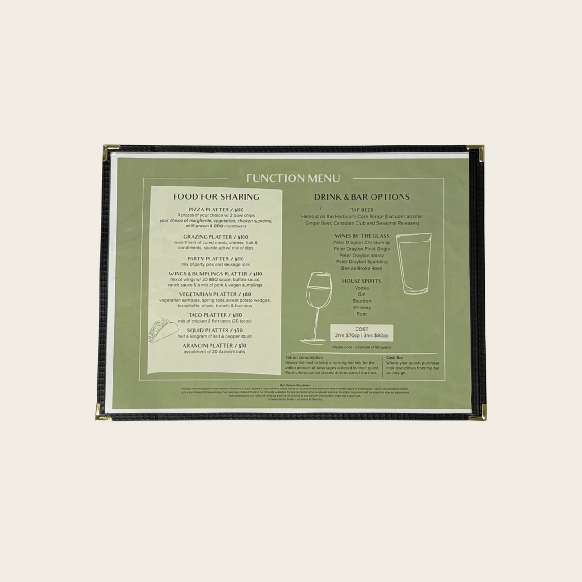 A3 Bistro Menu Cover – Promotion Studio